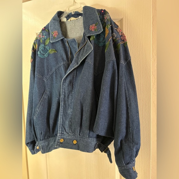Jackets & Coats | Vintage Beaded Jean Jacket W Dolman Sleeves | Poshmark